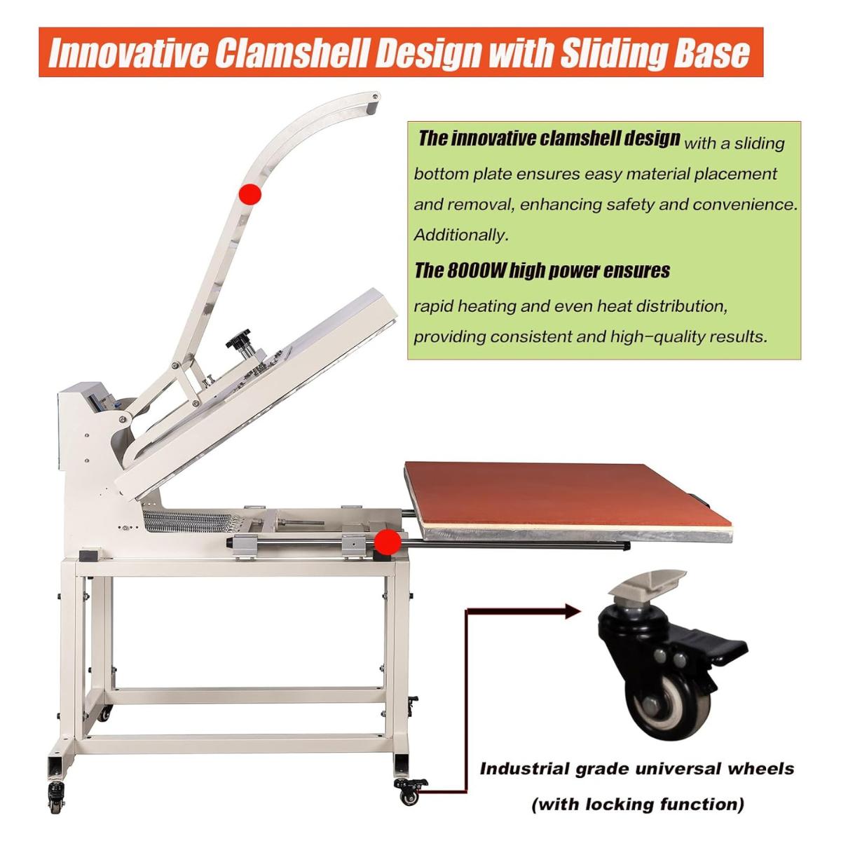 32"x40" Large Format Heat Press with Slide Out Drawer - Kilo Heat Press ...