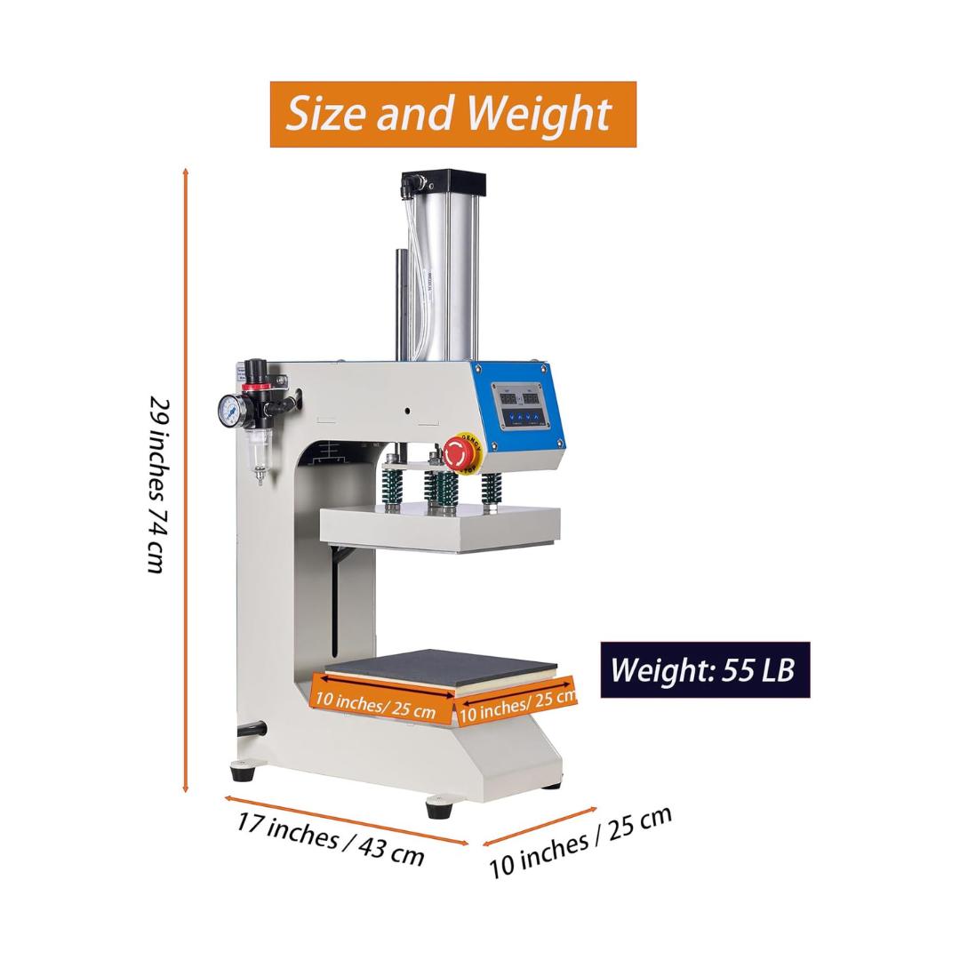 10"x10" Pneumatic Label Heat Press - Kilo Heat Press Canada
